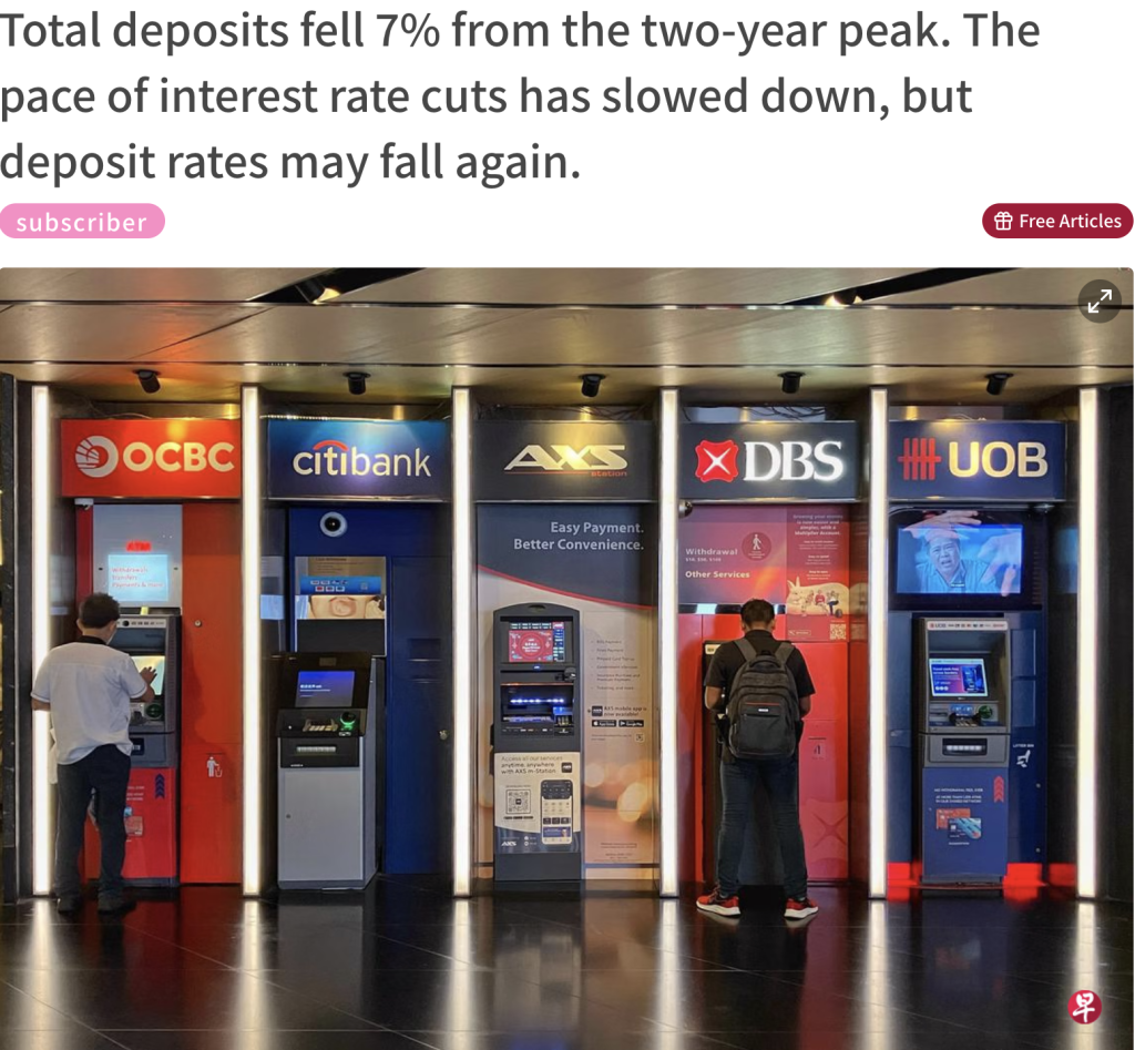 Total deposits fell 7% from the two-year peak. The pace of interest ...